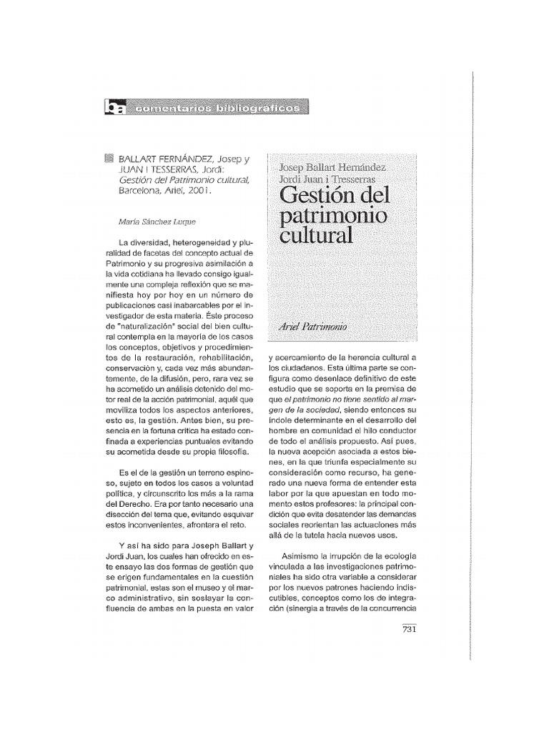 Gestión Del Patrimonio Cultural | PDF