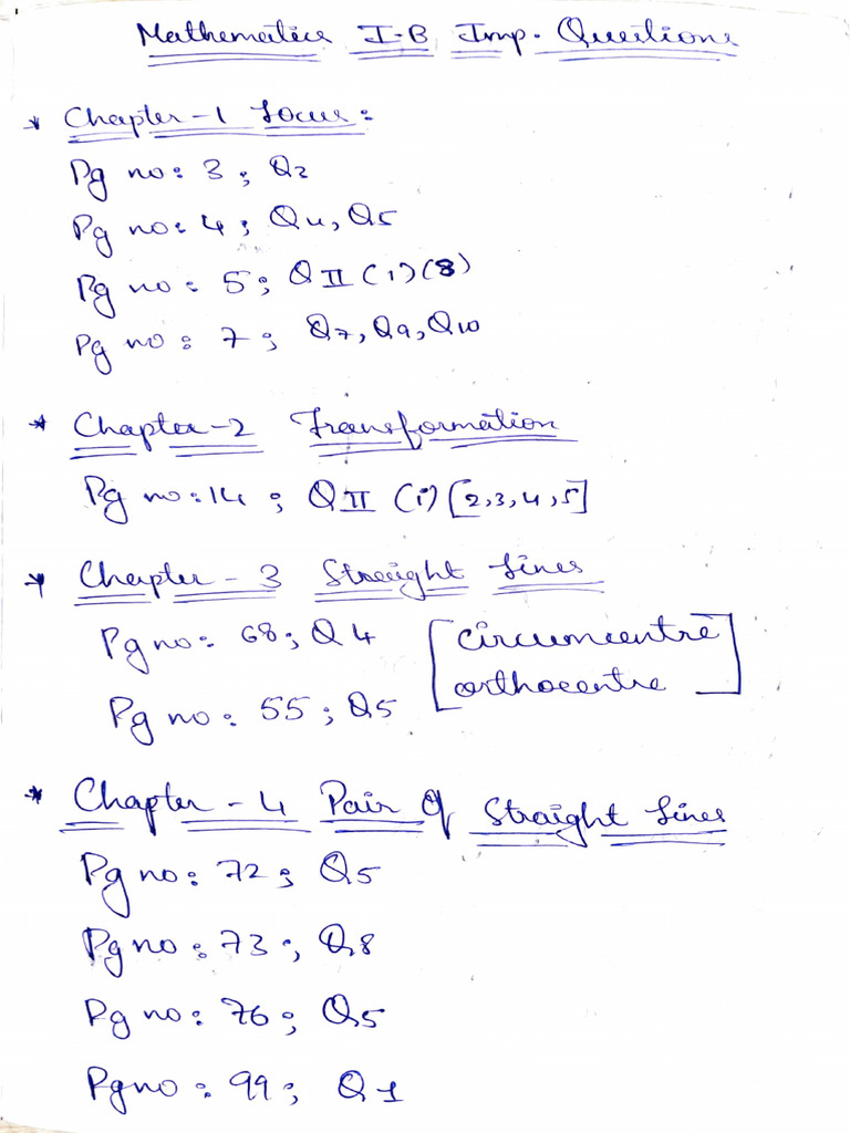 Mathematics 1B Imp Questions | PDF