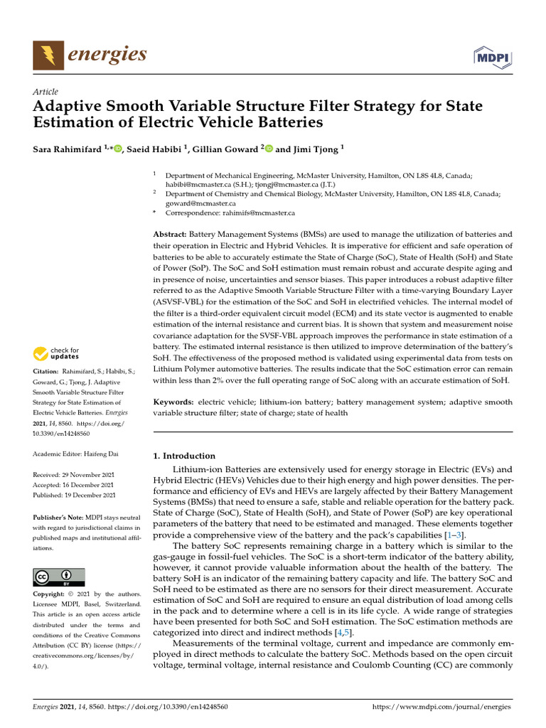 Adaptive Smooth Variable Structure Filter Strategy | PDF | Kalman Filter | Estimation Theory