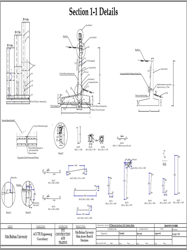 RC Wall X-Section 1-1 Details-Model | PDF | Materials