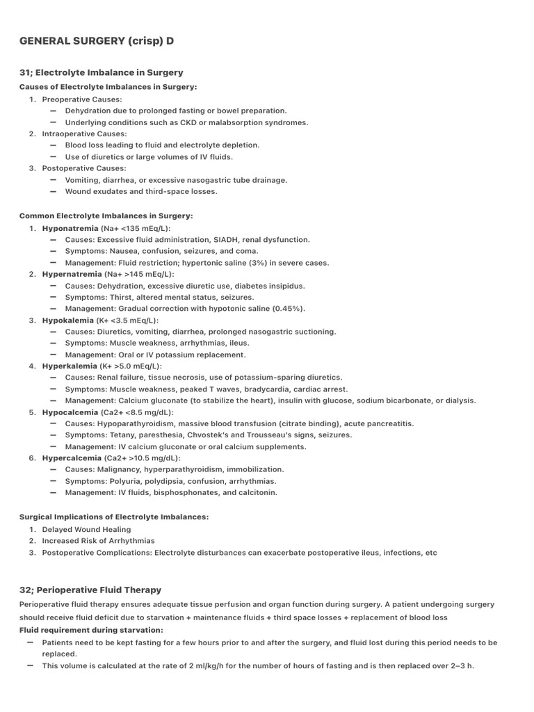 GENERAL SURGERY (Crisp) D | PDF | Heart | Medical Specialties