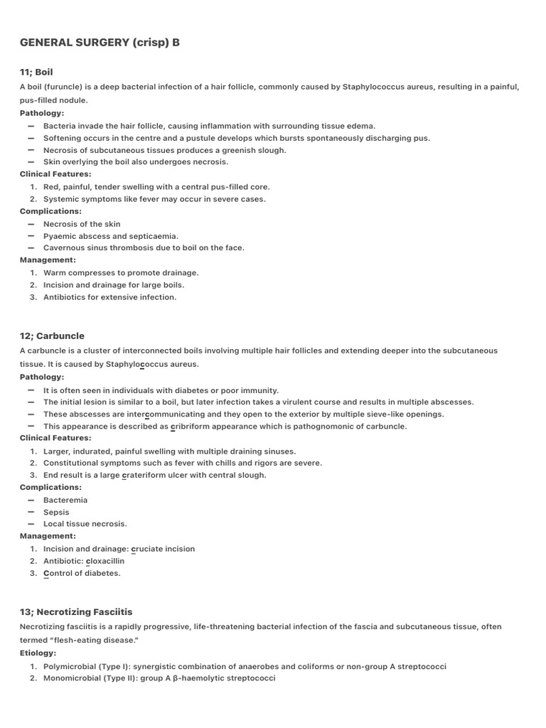 GENERAL SURGERY (crisp) B | PDF | Clinical Medicine | Diseases And ...