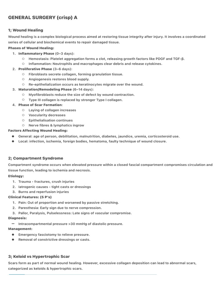 GENERAL SURGERY (crisp) A | PDF | Wound Healing | Tuberculosis