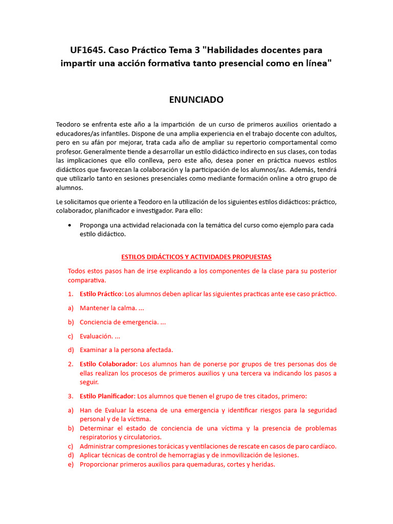 UF1645. Caso Práctico Tema 3.Bis | PDF | Comunicación | Cognición