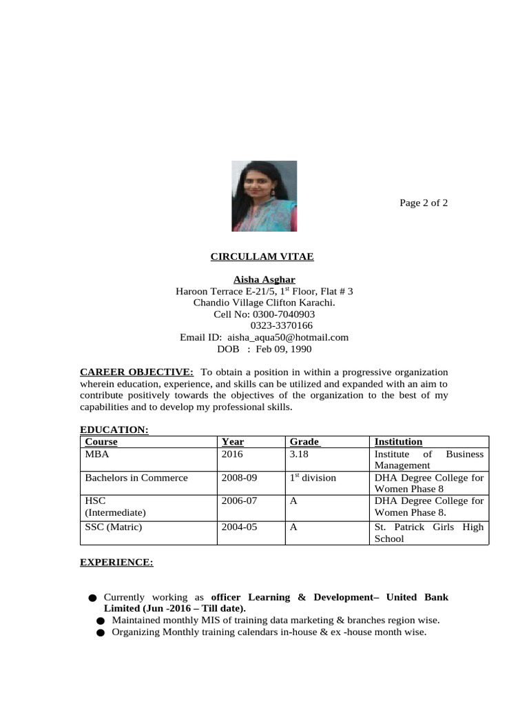 aisha resume | PDF | Economies | Business