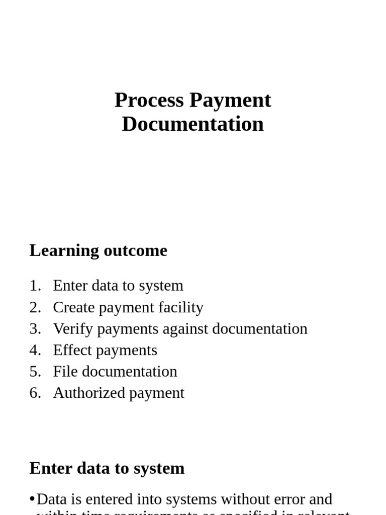 Process Payment Documentation | PDF | Payments | Policy
