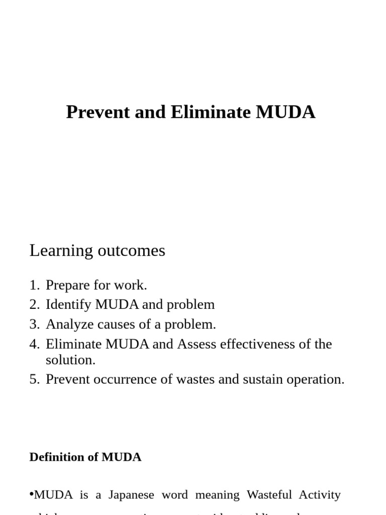 Prevent and Eliminate MUDA | PDF | Occupational Safety And Health ...