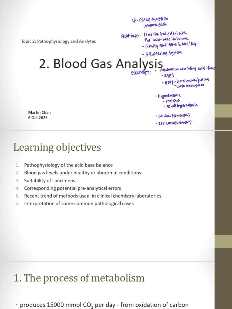 MU Blood Gas 06102023-1 | PDF | Bicarbonate | Physiology