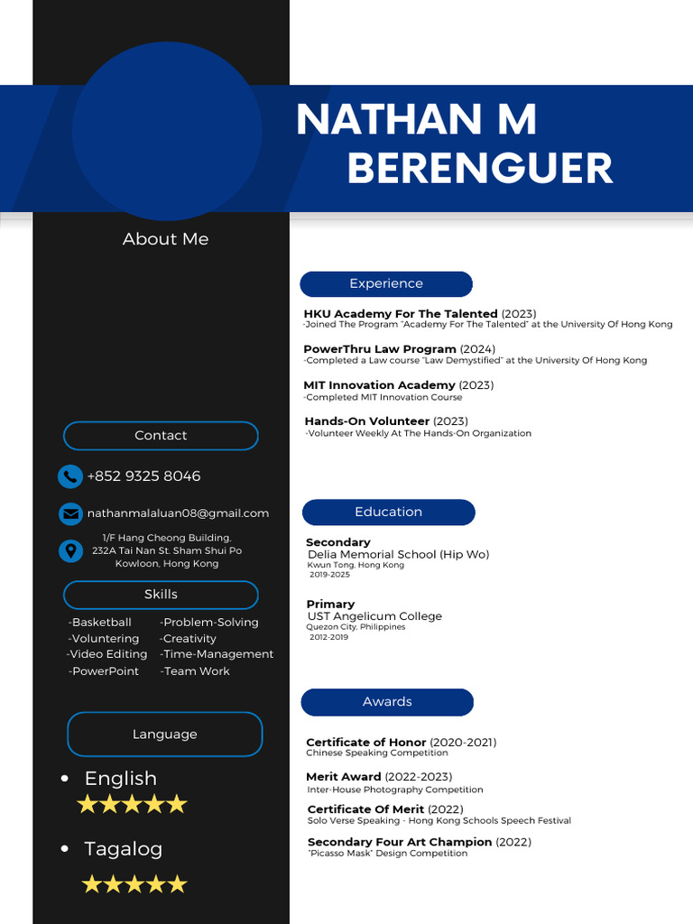 Nathan Malaluan's Resume Overview | PDF