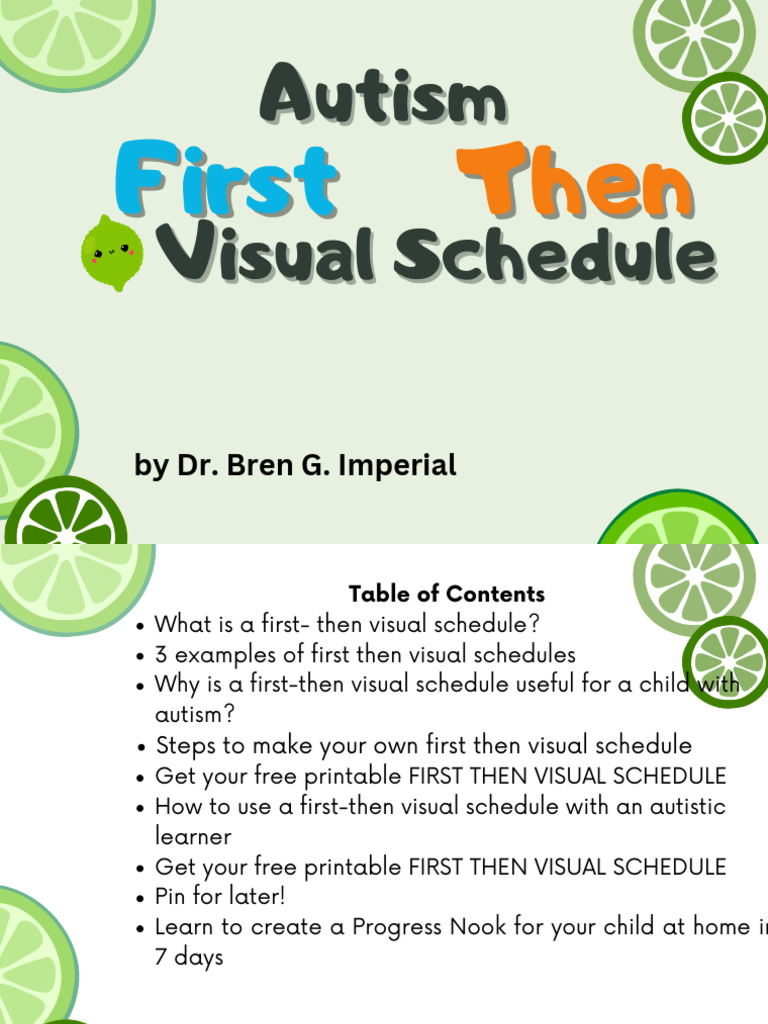 First and Then Visual Schedule For Child With Autism | PDF