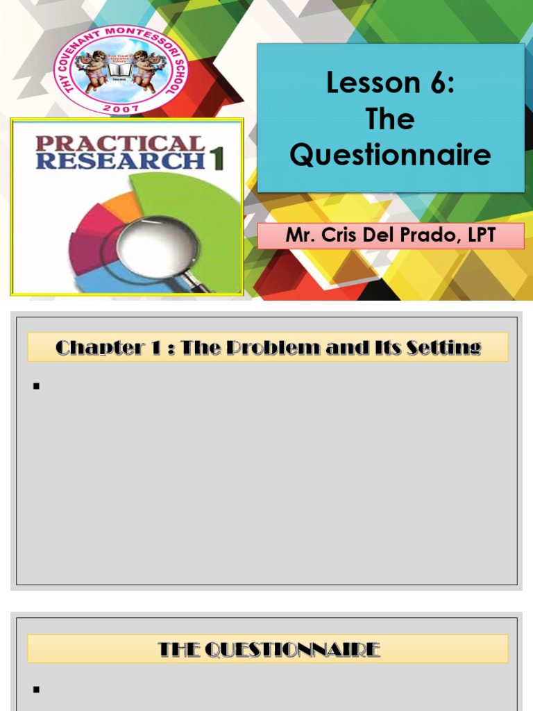 PR2_L7_Questionnaire | PDF | Questionnaire
