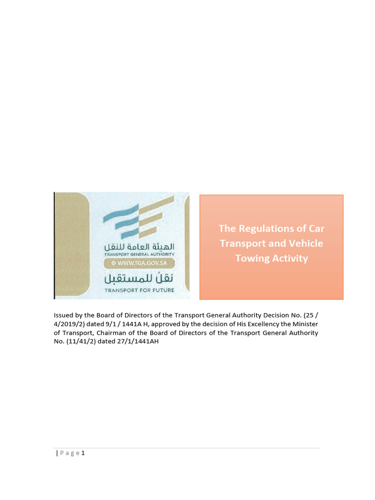 Car Transport and Towing Regulations | PDF | Driving | License
