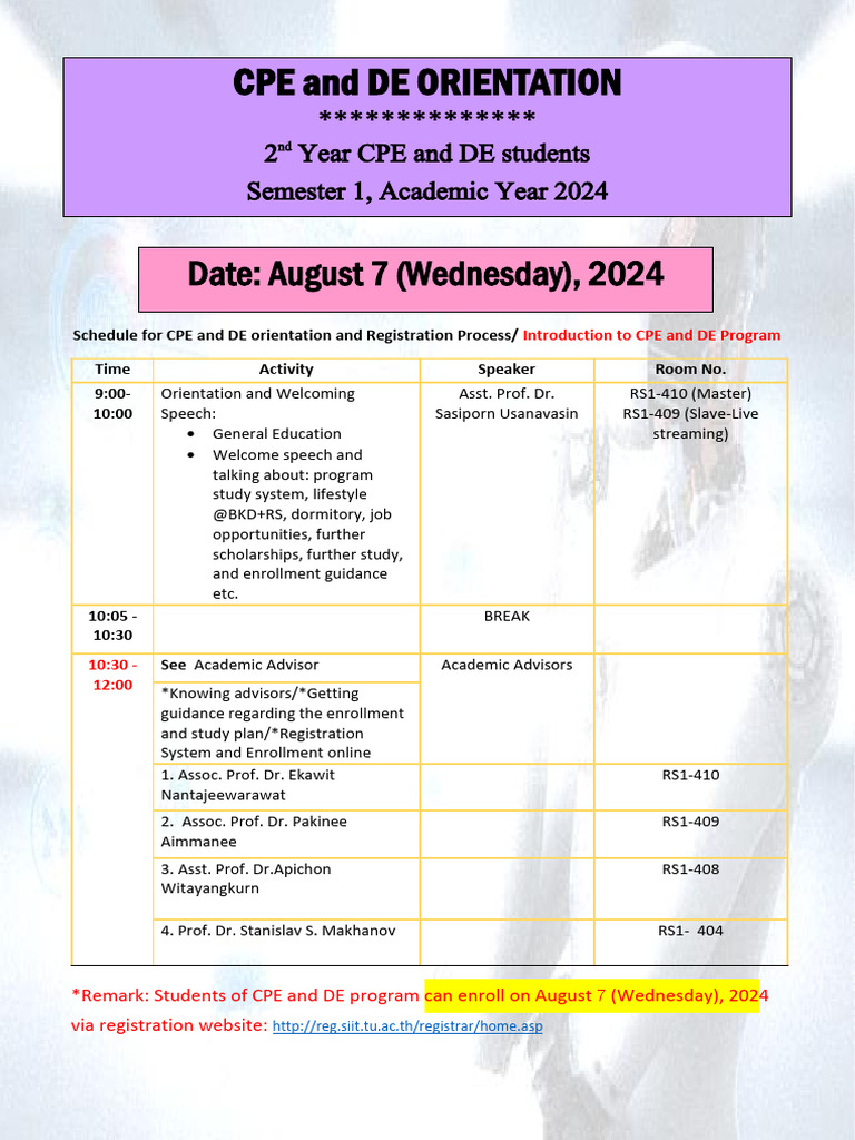 CPE and DE ON-SITE ORIENTATION 2024 | PDF