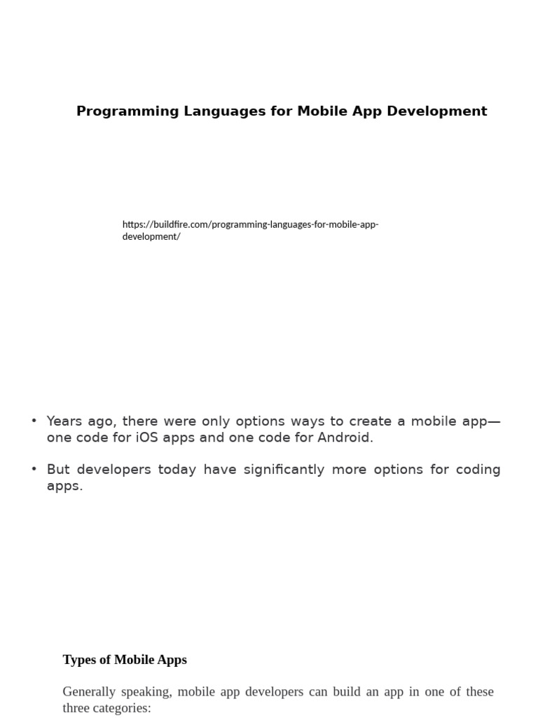 D9ced2 - Programming Languages For Mobile App Development | PDF | Xamarin | Mobile App