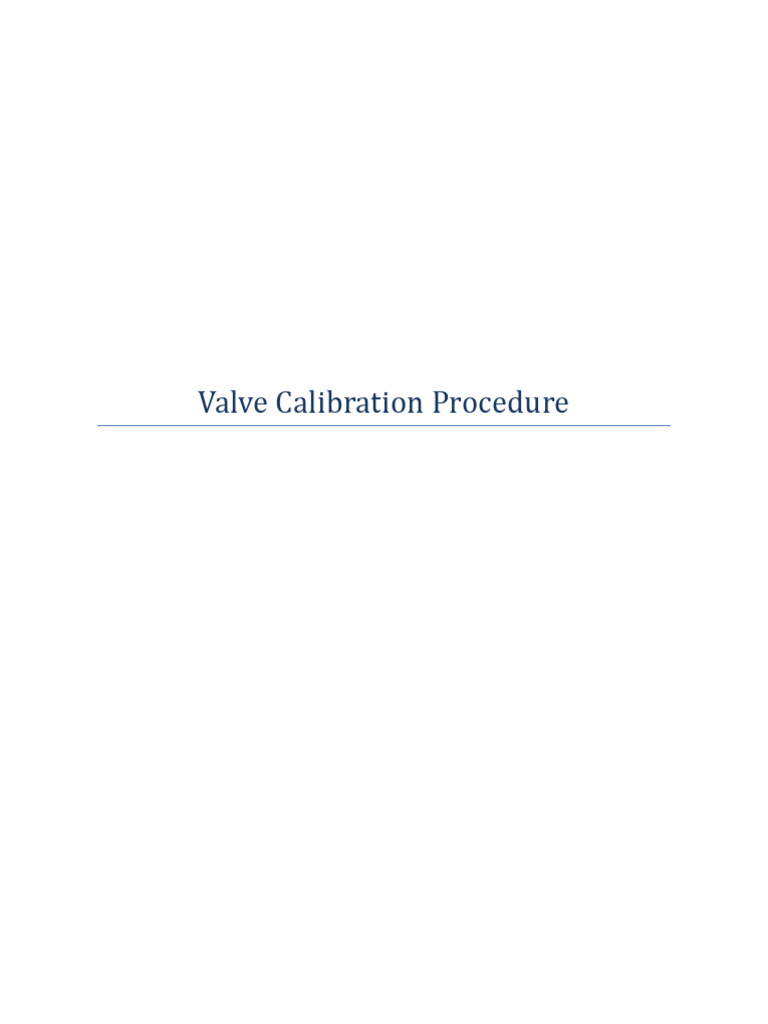Valve Calibration | PDF | Boiler | Machines