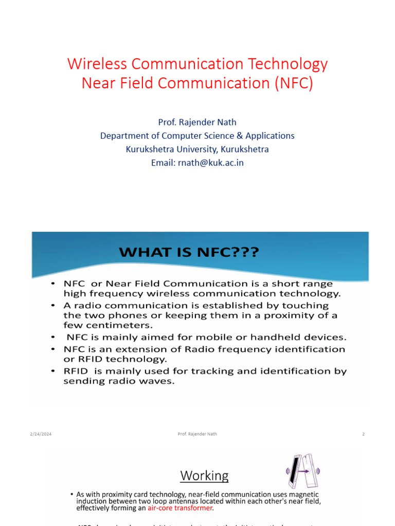 RN Lecture 14 NFC IoT | PDF