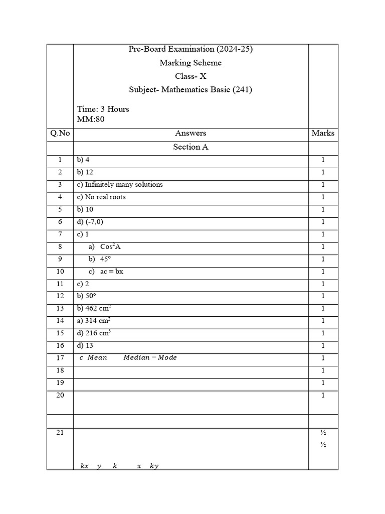 Maths Basic X - Ms - Pre-Board Set III | PDF | Circle | Zero Of A Function