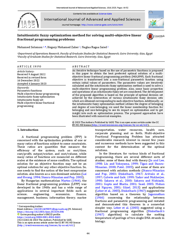 International Journal of Advanced and Applied Sciences | PDF | Mathematical Optimization ...