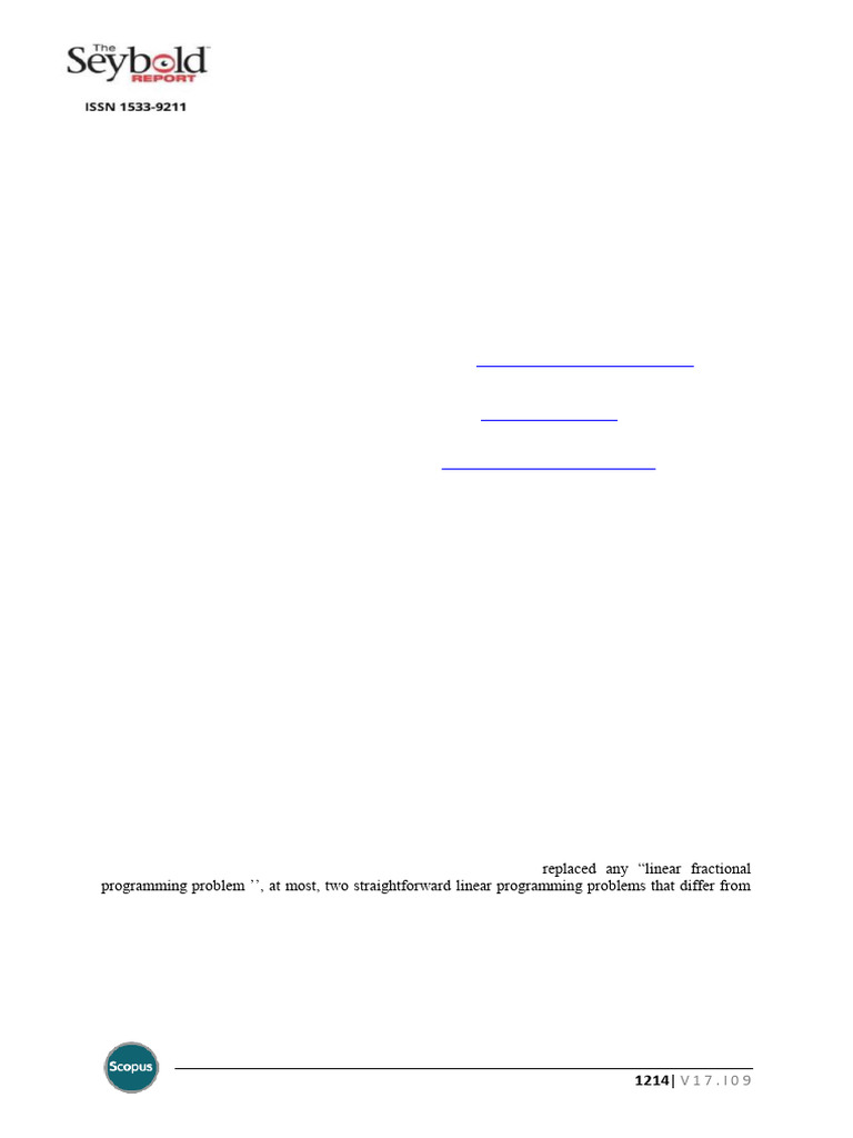 A Proposed Method For Solving A Special Case of Multi-Objective Fractional Programming Problem ...