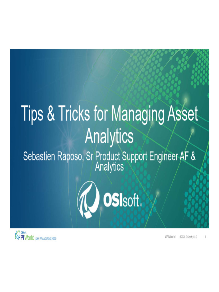 2020_OSISoft_Slide_Tips & Tricks for Managing Asset Analytics | PDF ...