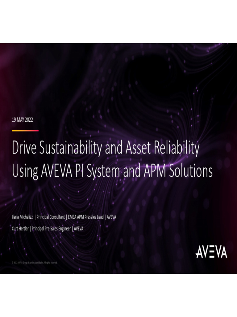 2022 - AVEVA - Slide - Drive Sustainability and Asset Reliability Using ...