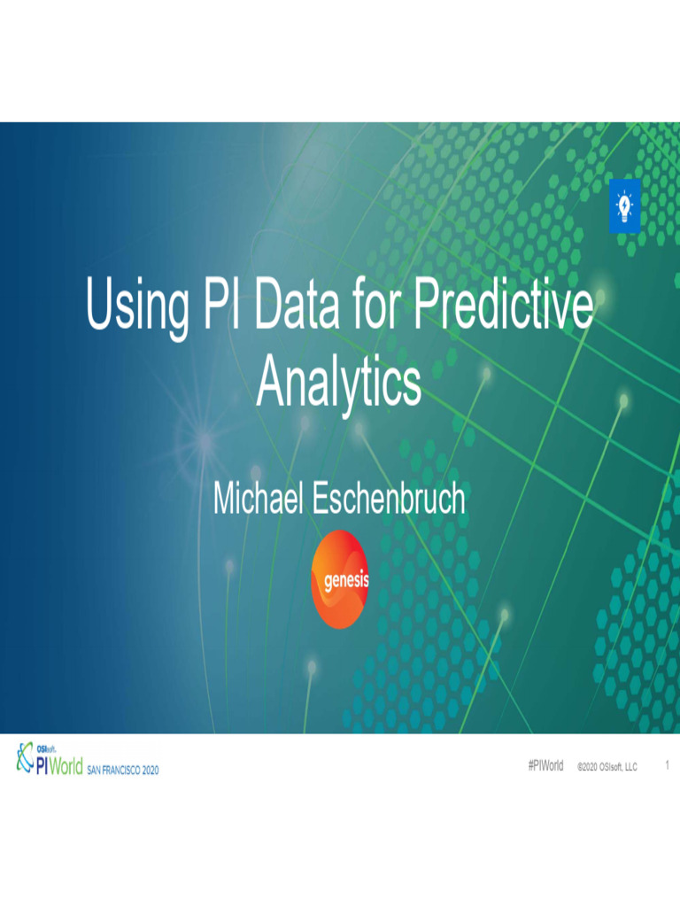 2020 - OSISoft - Slide - Using PI Data For Predictive Analytics | PDF | Predictive Analytics ...