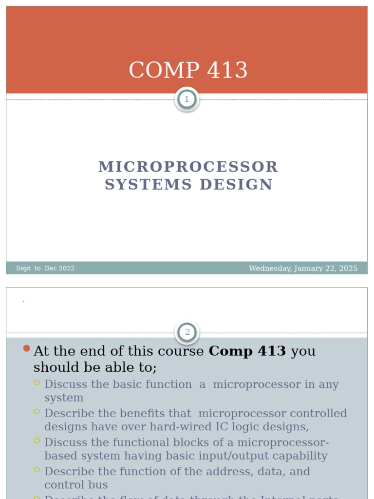 Microprocessor Design and Course Lecture One | PDF | Central Processing Unit | Microprocessor