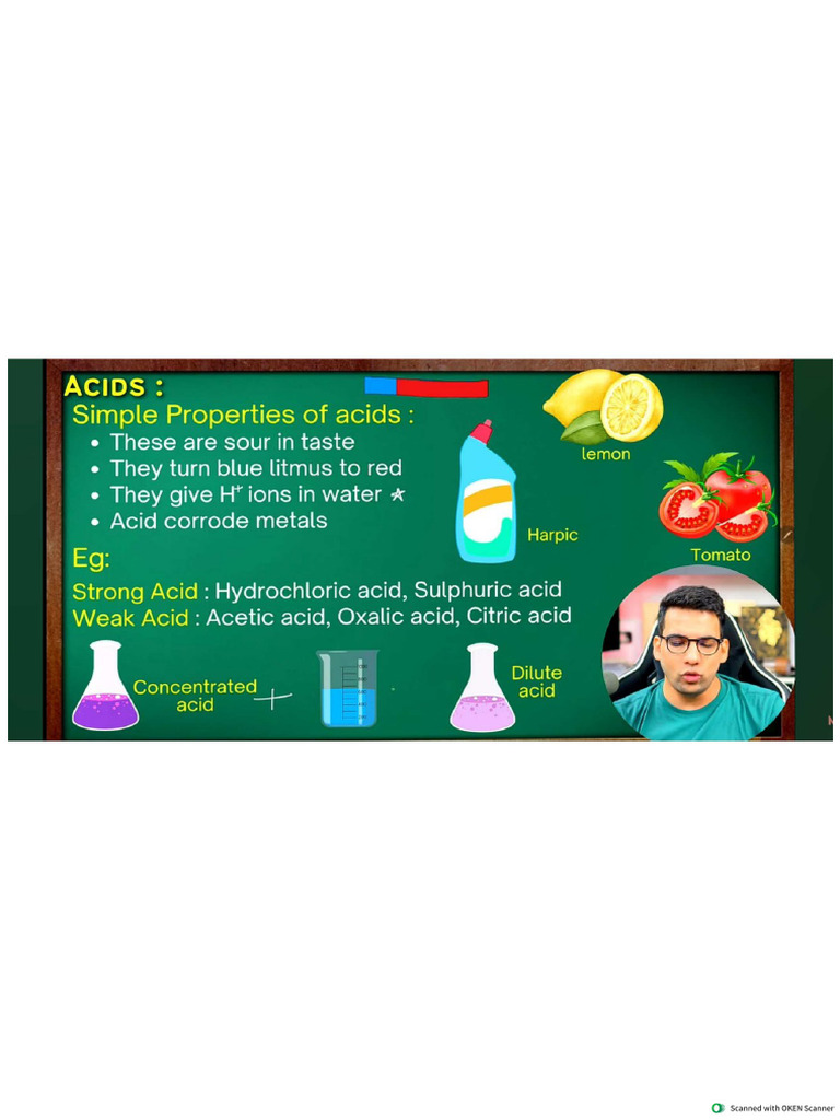 Acid Base and Salt Class Notes | PDF