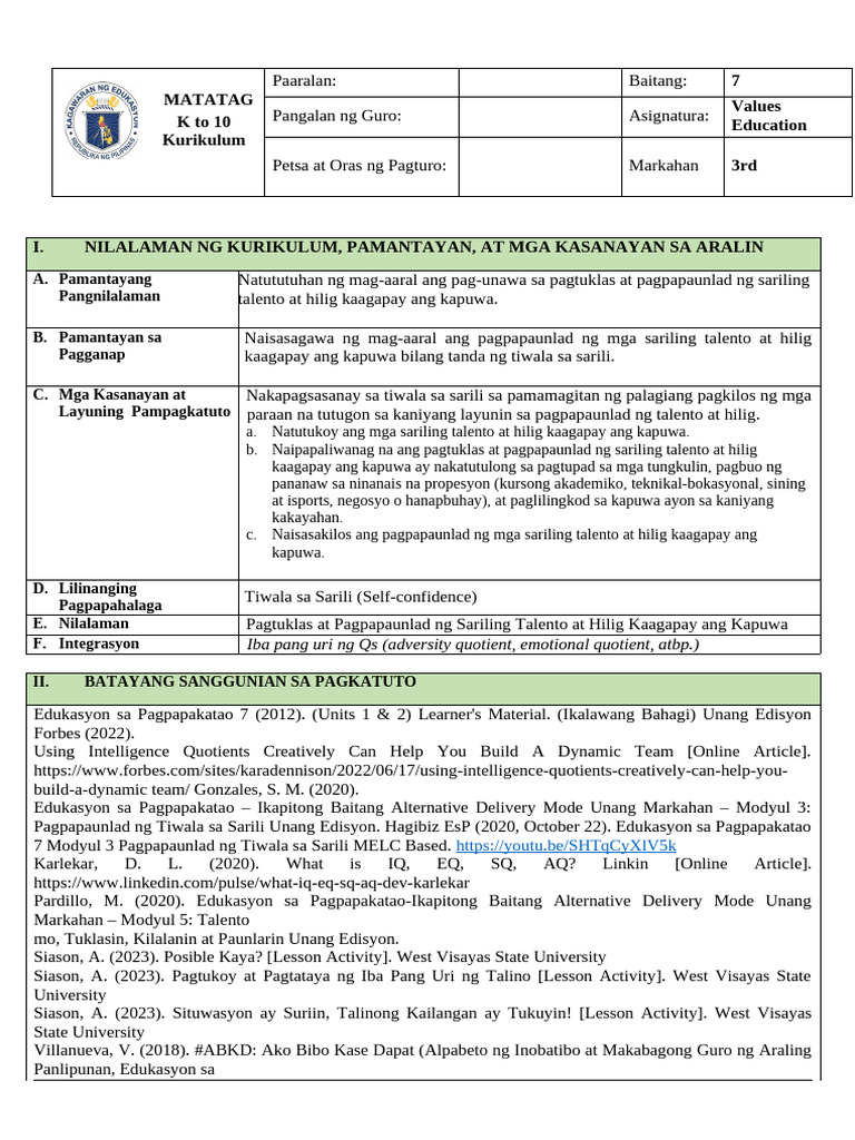 WEEK 1 - Talento, Talino, Hilig | PDF