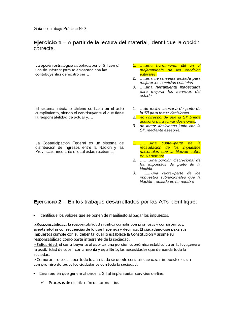 Guia de Trabajo Practico N 2 Practica Tributaria | PDF | Impuestos | Economias