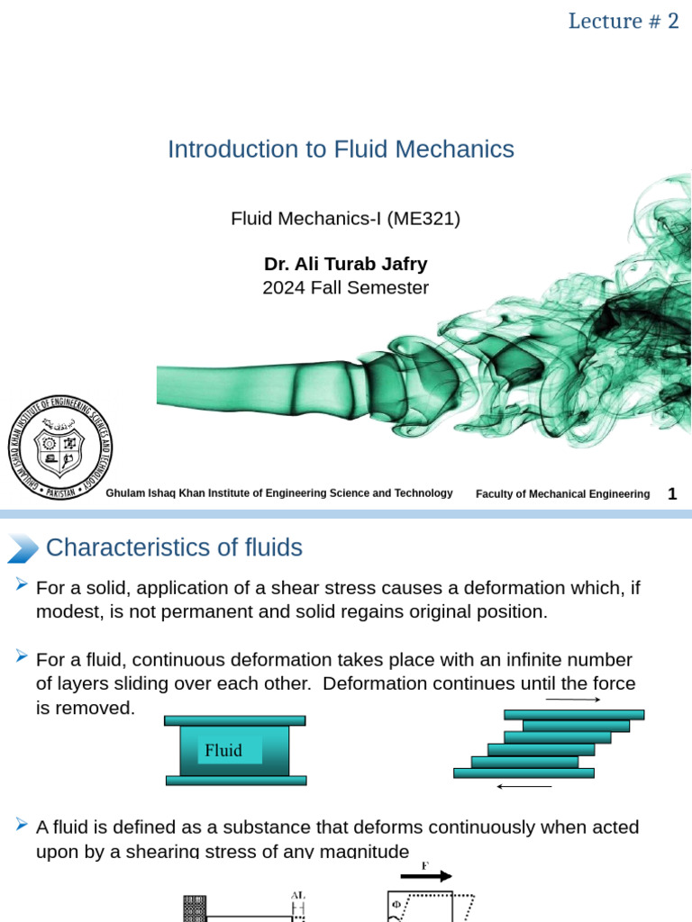 Introduction to Fluid Mechanics Concepts | PDF | Viscosity | Shear Stress