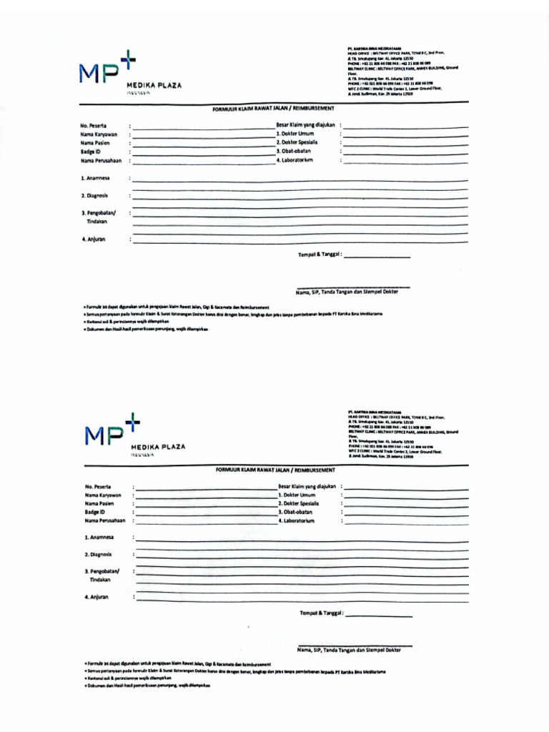Form RJ Medika Plaza | PDF
