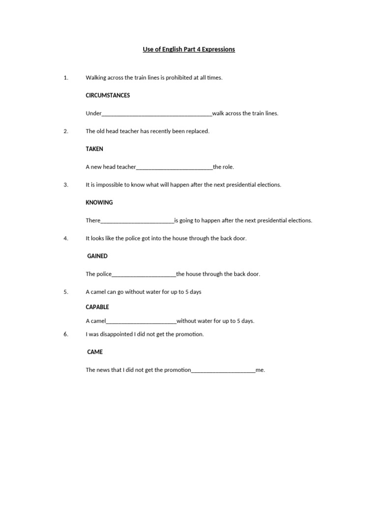 English Exam Practice: Key Expressions | PDF