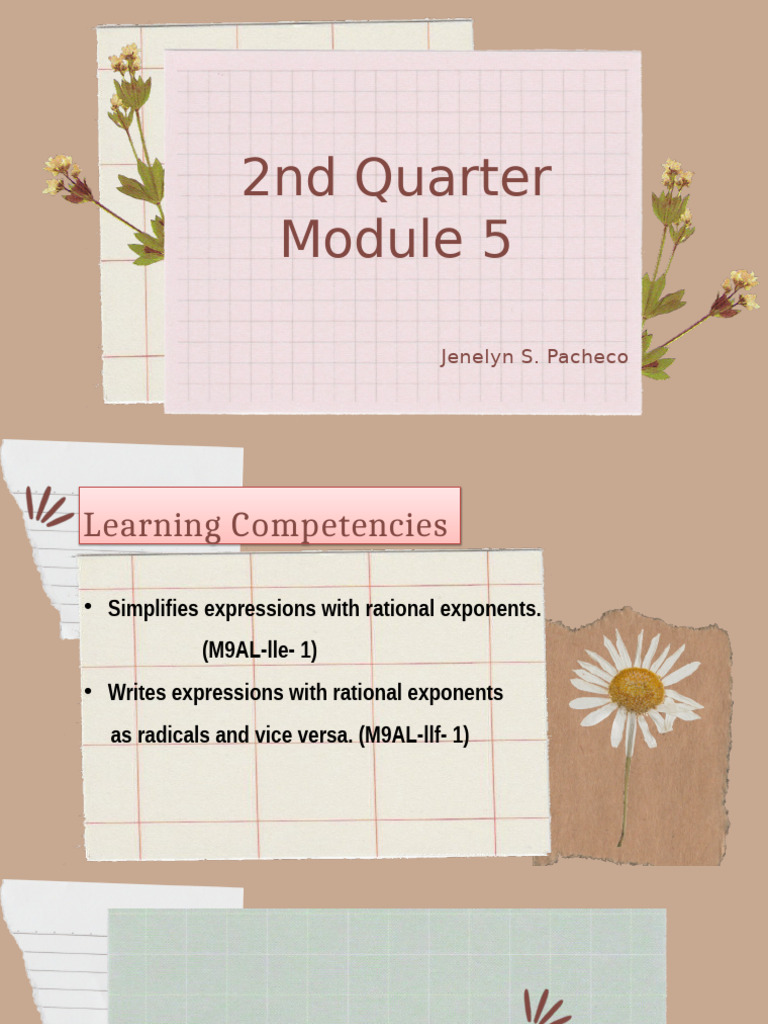 Quarter 2 Module 5 Radicals 0.1 | PDF | Square Root | Mathematical Concepts