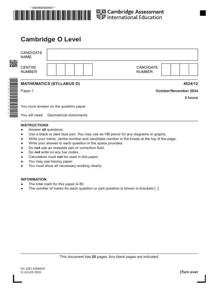 Mathematics Paper 1 Pdf Shape Geometry