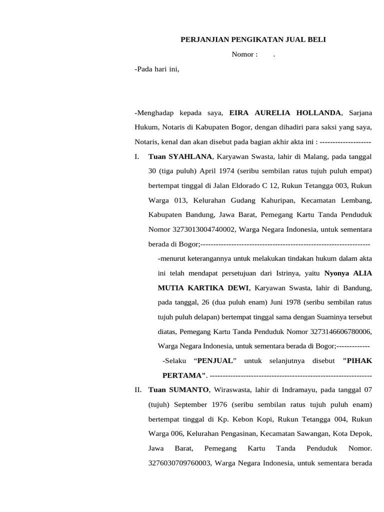 AKTA PPJB LUNAS | PDF