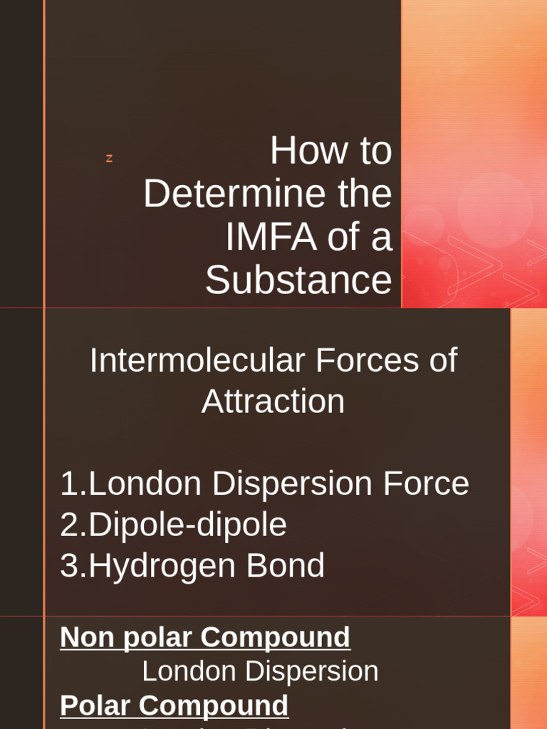 LESSON 5 How to Determine the IMFA of a Substance | PDF