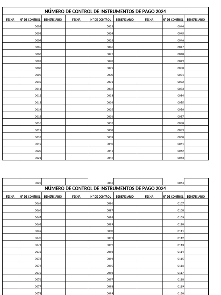 Formato de Numero de Control de Cedula e Instrumento | PDF