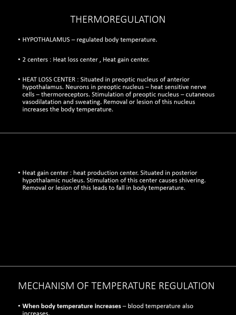 Understanding Thermoregulation Mechanisms | PDF | Hypothalamus ...