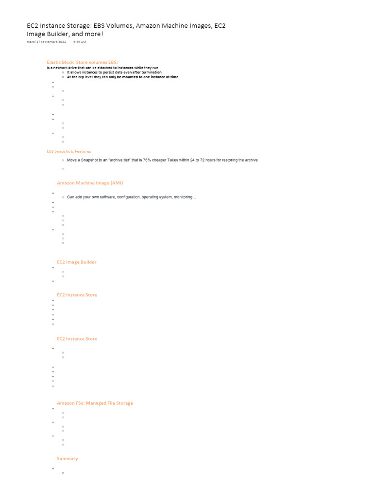 EC2 Instance Storage EBS Volumes, Amazon Machine Images, EC2 Image Builder, and More | PDF ...