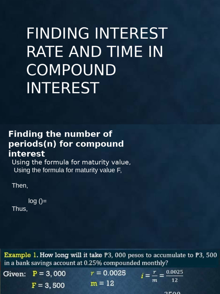 Group 5 Finding Interest Rate and Time in Compound | PDF