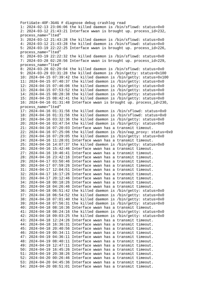 Console Output Crashlog | PDF | Computer Networking | Telecommunications