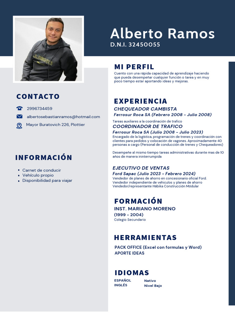 CV Alberto Sebastian Ramos | PDF