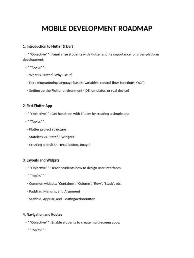 Mobile Development Roadmap | PDF | Mobile App | Software Development