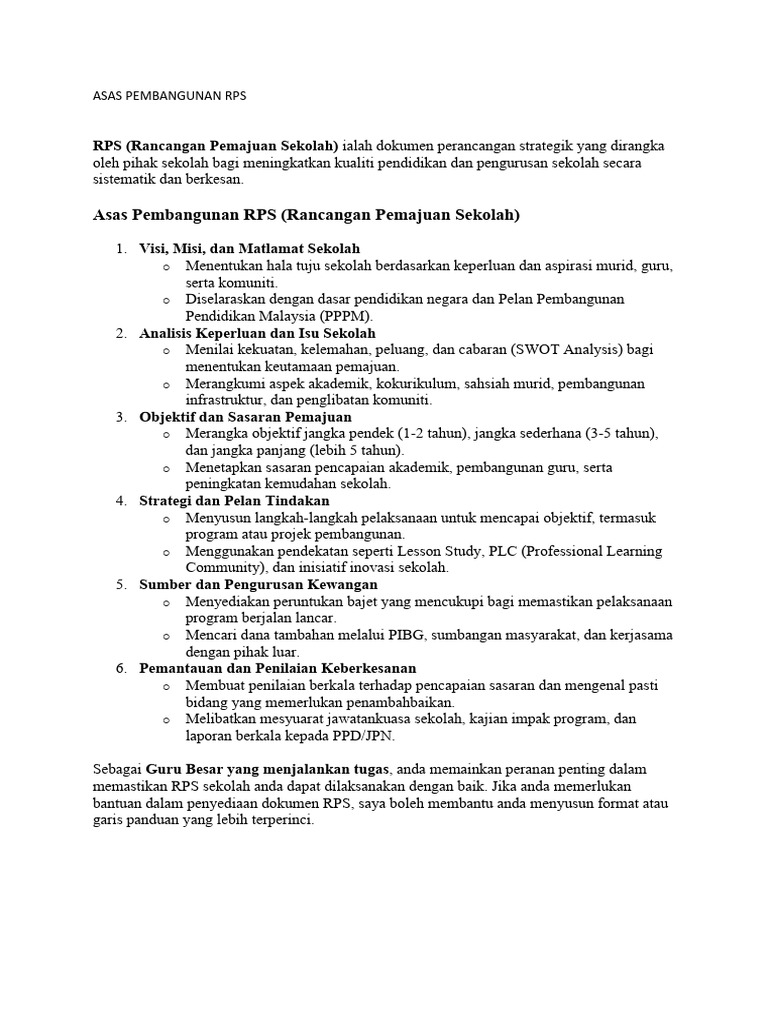 Asas Pembangunan Rps | PDF