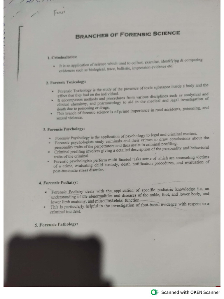 Introduction to Forensic Science | PDF