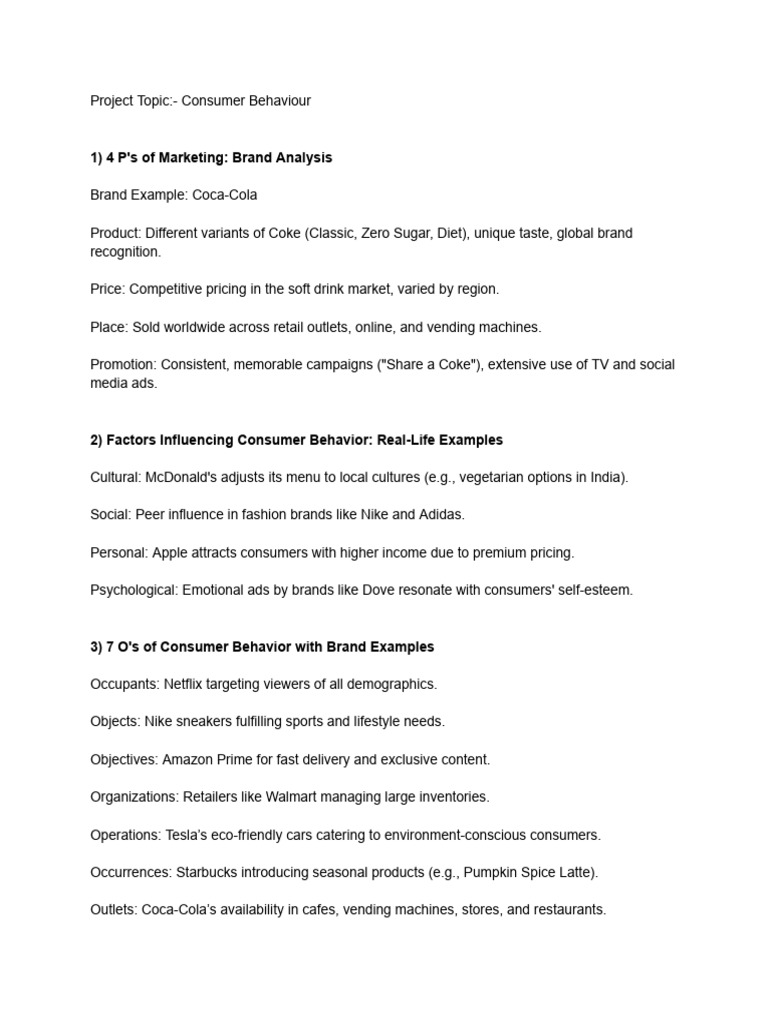 Project Topic - Consumer Behaviour | PDF | Brand | Consumer Behaviour