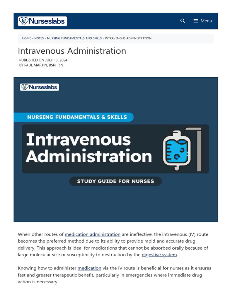 Nurseslabs Com Int... | PDF | Intravenous Therapy | Dose (Biochemistry)