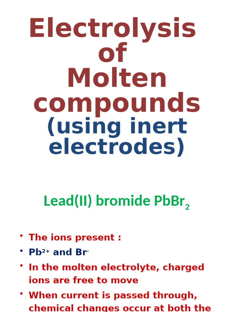 Electrolysis of PbBr2: Products and Process | PDF