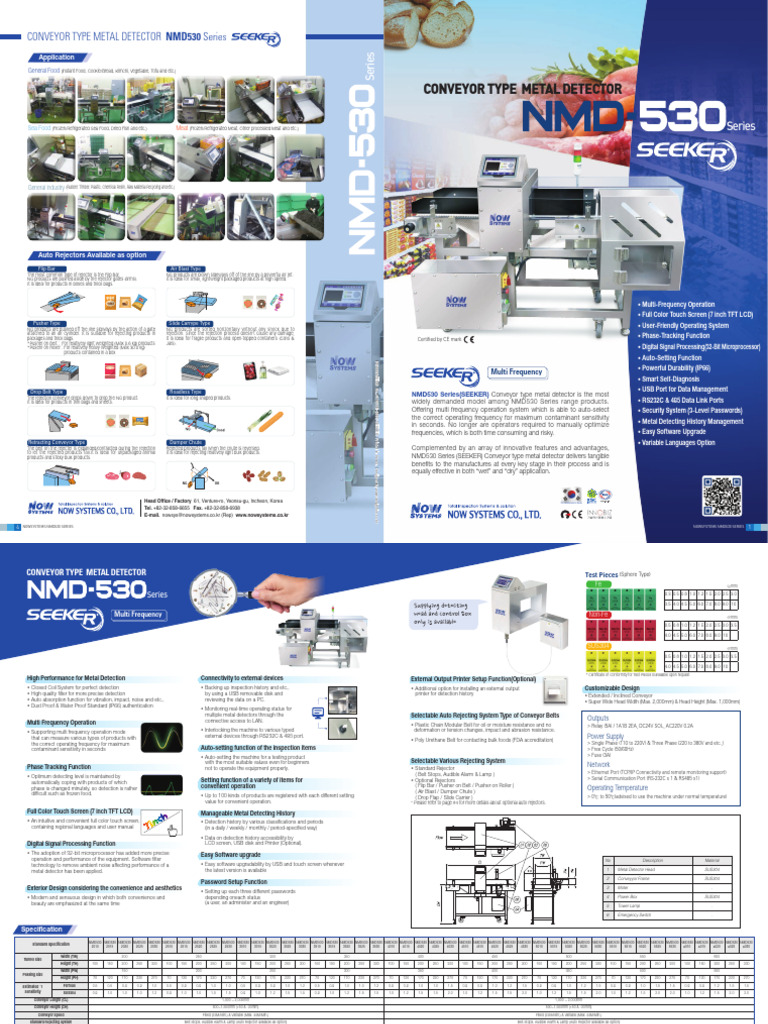 NMD530 Conveyor Metal Detector Overview | PDF | Metal Detector ...